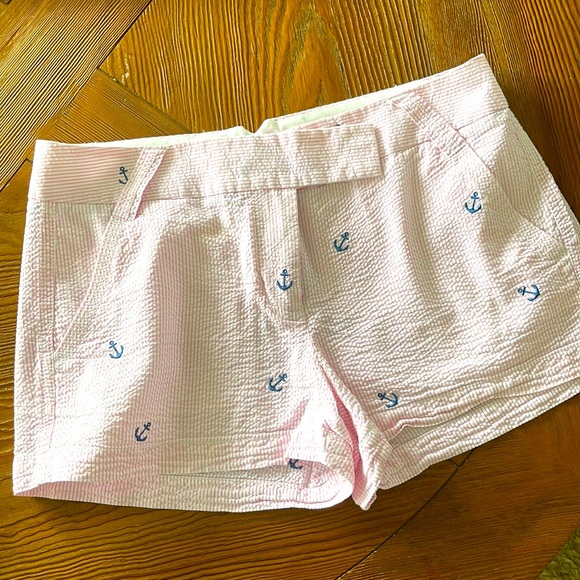 J. Crew | Shorts | J Crew Pink And White Shorts With Embroidered ...
